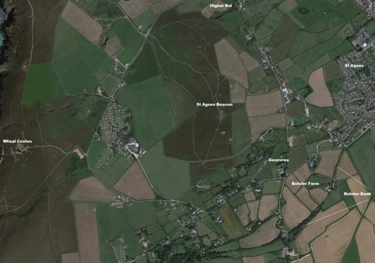 St Agnes Beacon Map - Kowethas Ertach Kernow