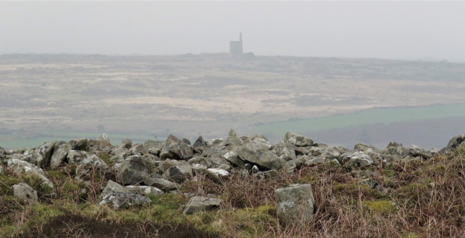 Chun Castle through the mist towards Ding Dong Mine - Kowethas Ertach ...