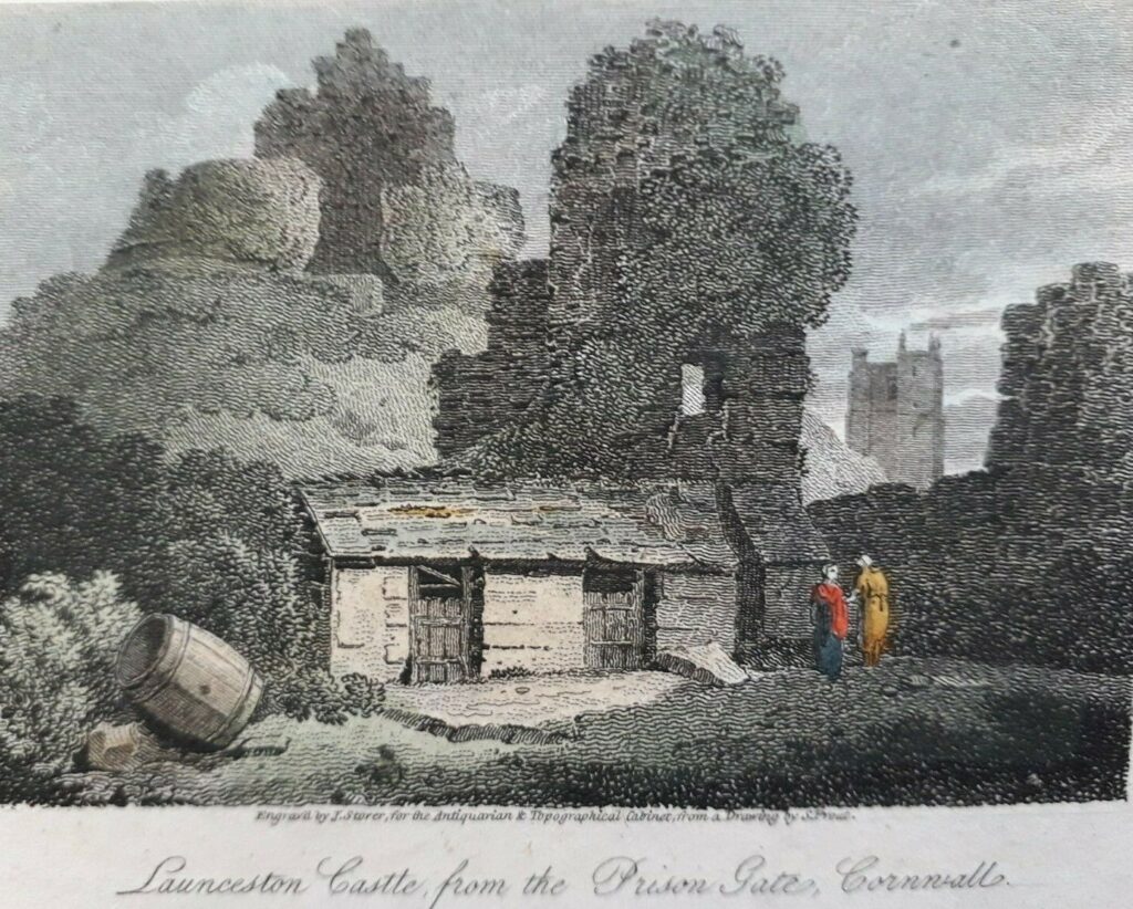 Launceston Castle From the Prison Gate Cornwall Antique Print 19th ...