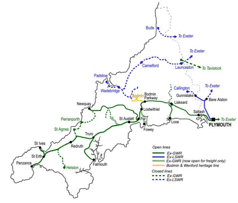Cornwall's railways; Beeching branch line closures