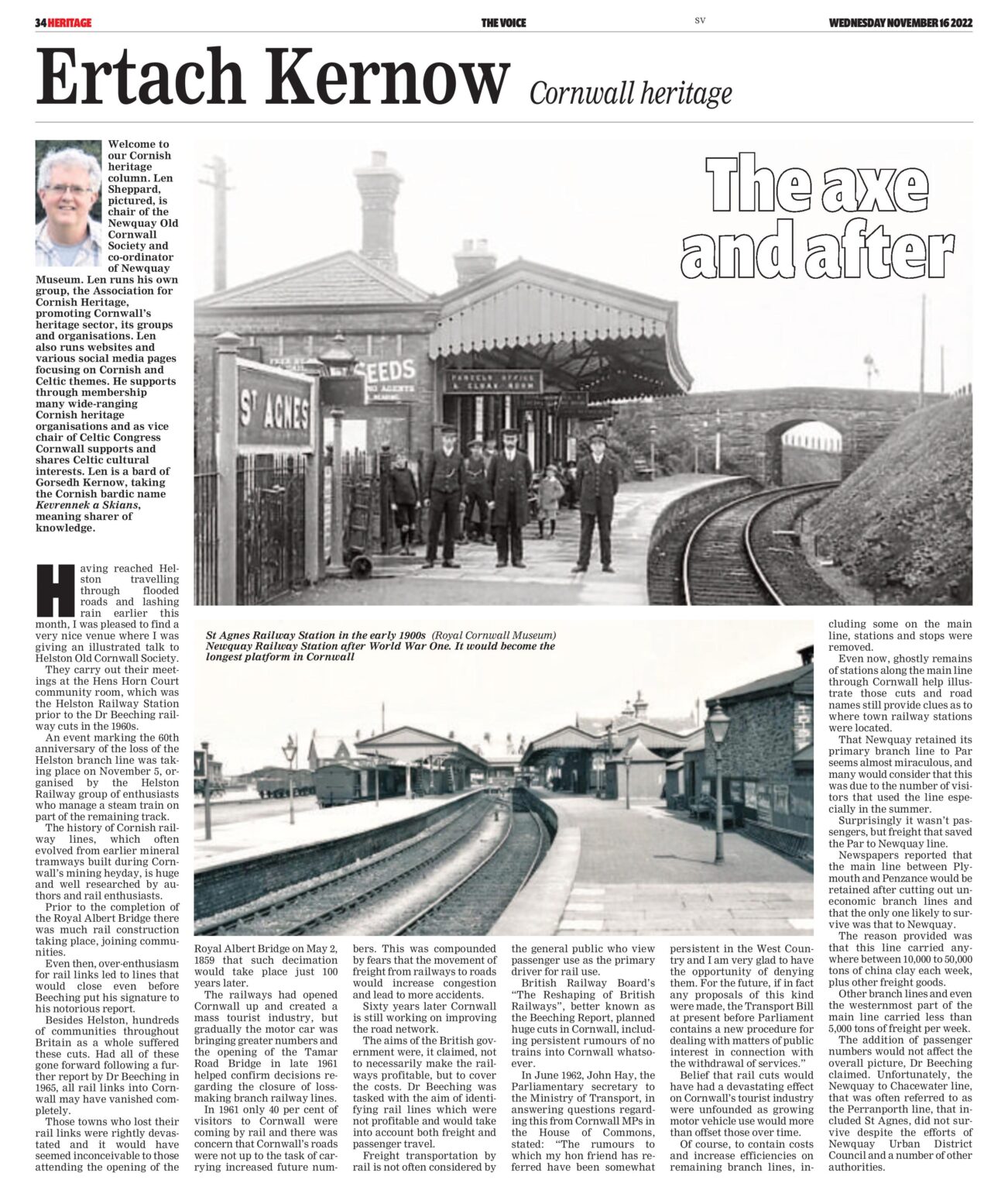 Cornwall's railways; Beeching branch line closures