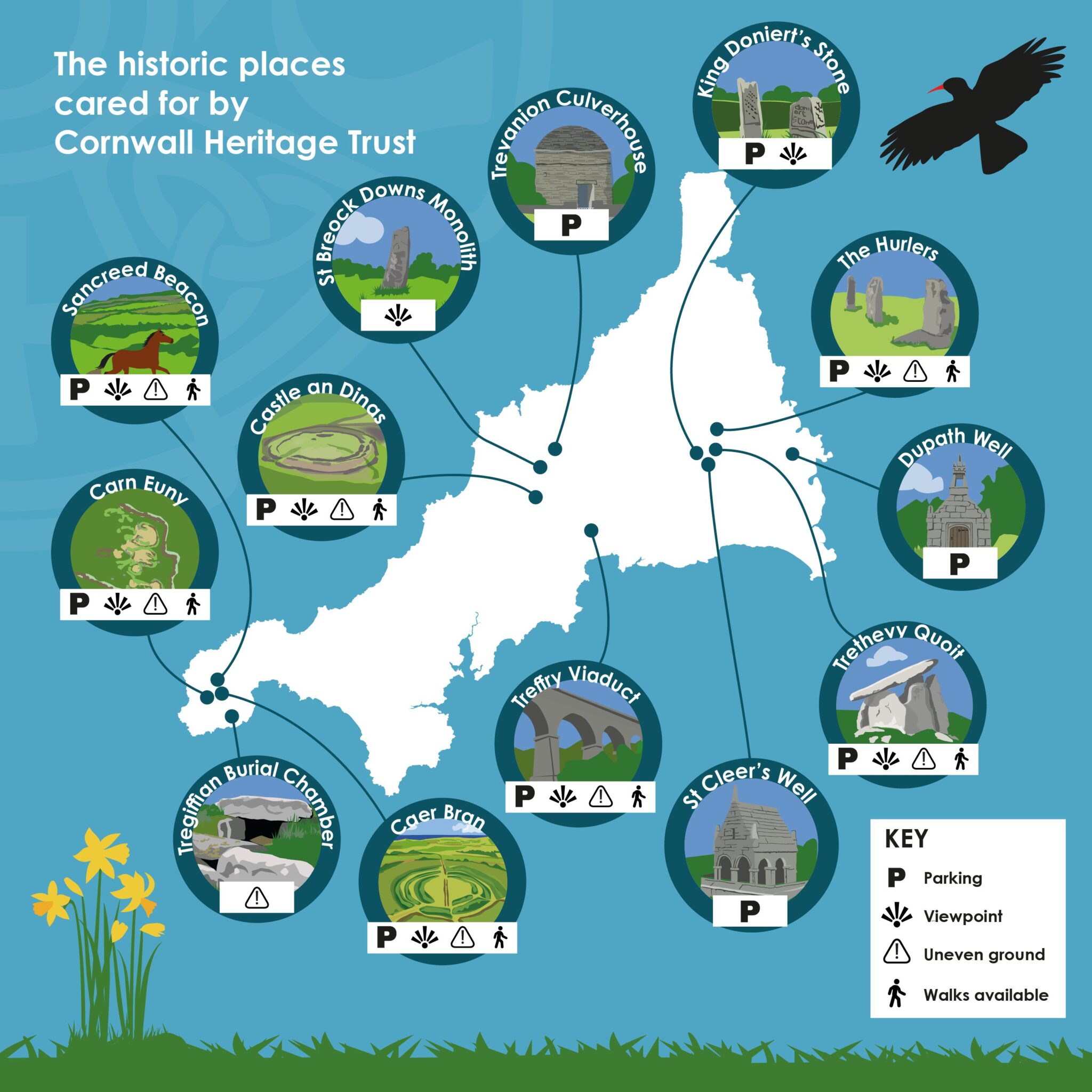 Cornwall Heritage Trust Map - Kowethas Ertach Kernow