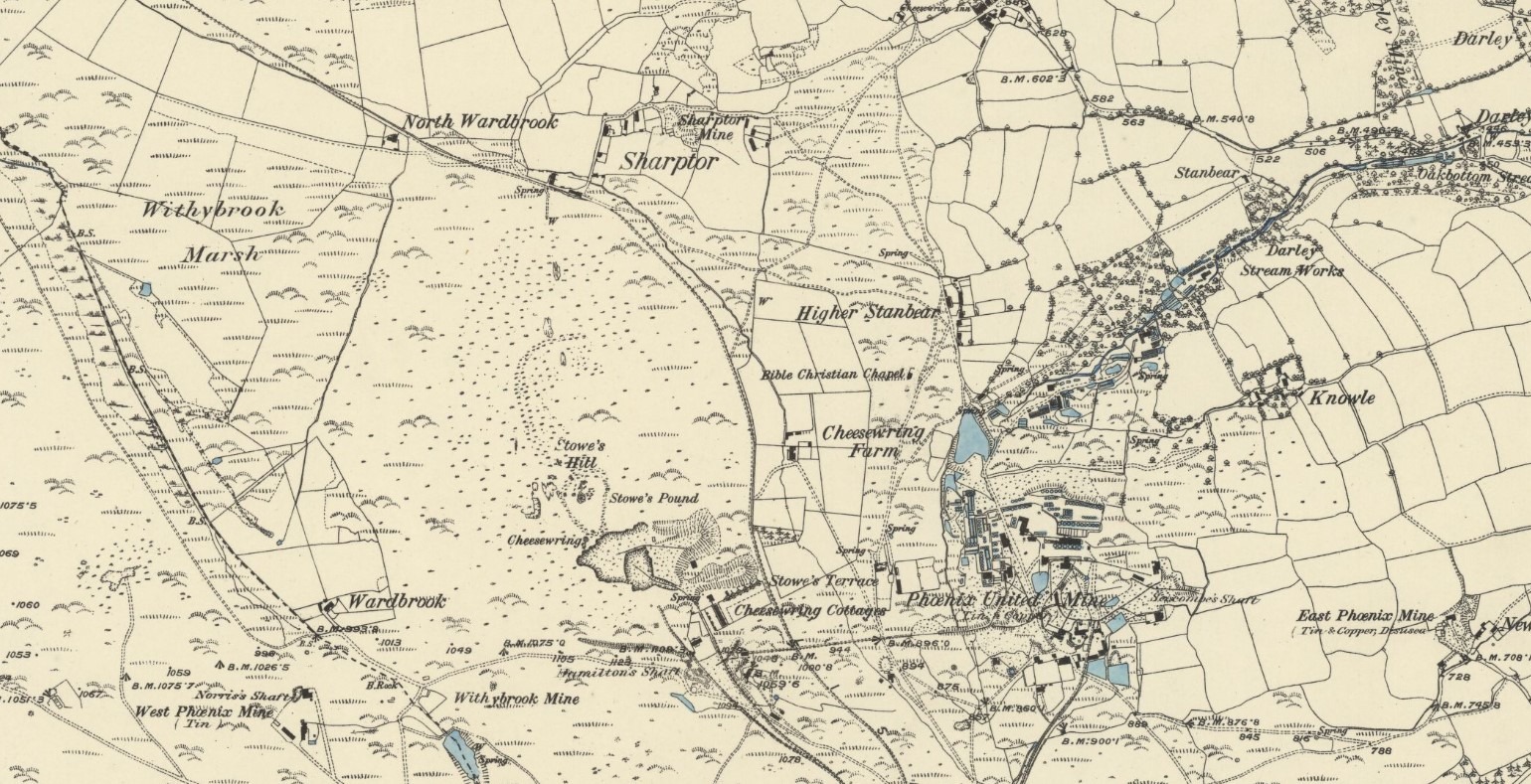 Cheesewring – OS Map 1883 - Kowethas Ertach Kernow