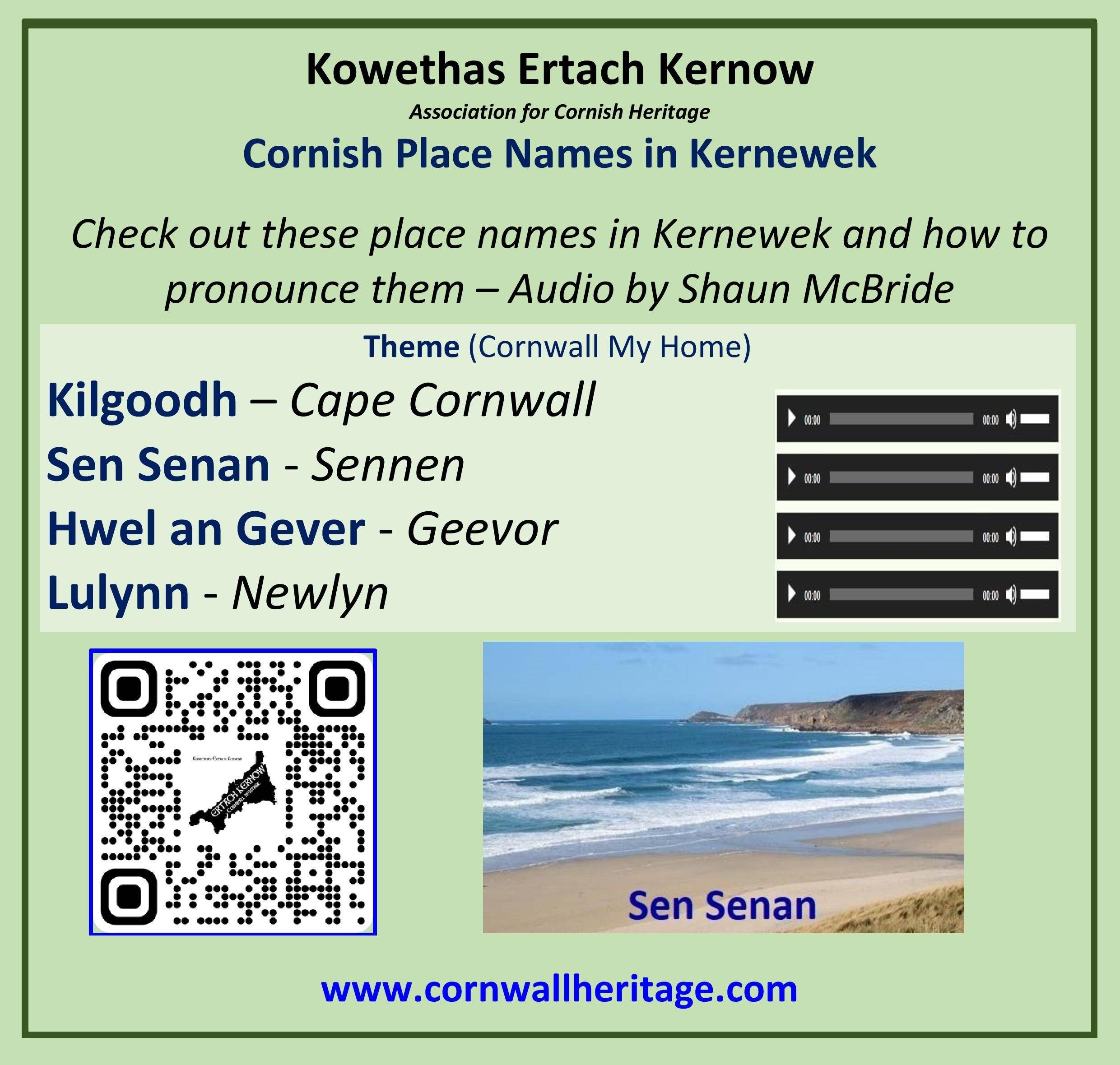 Cornish Place names in Kernewek