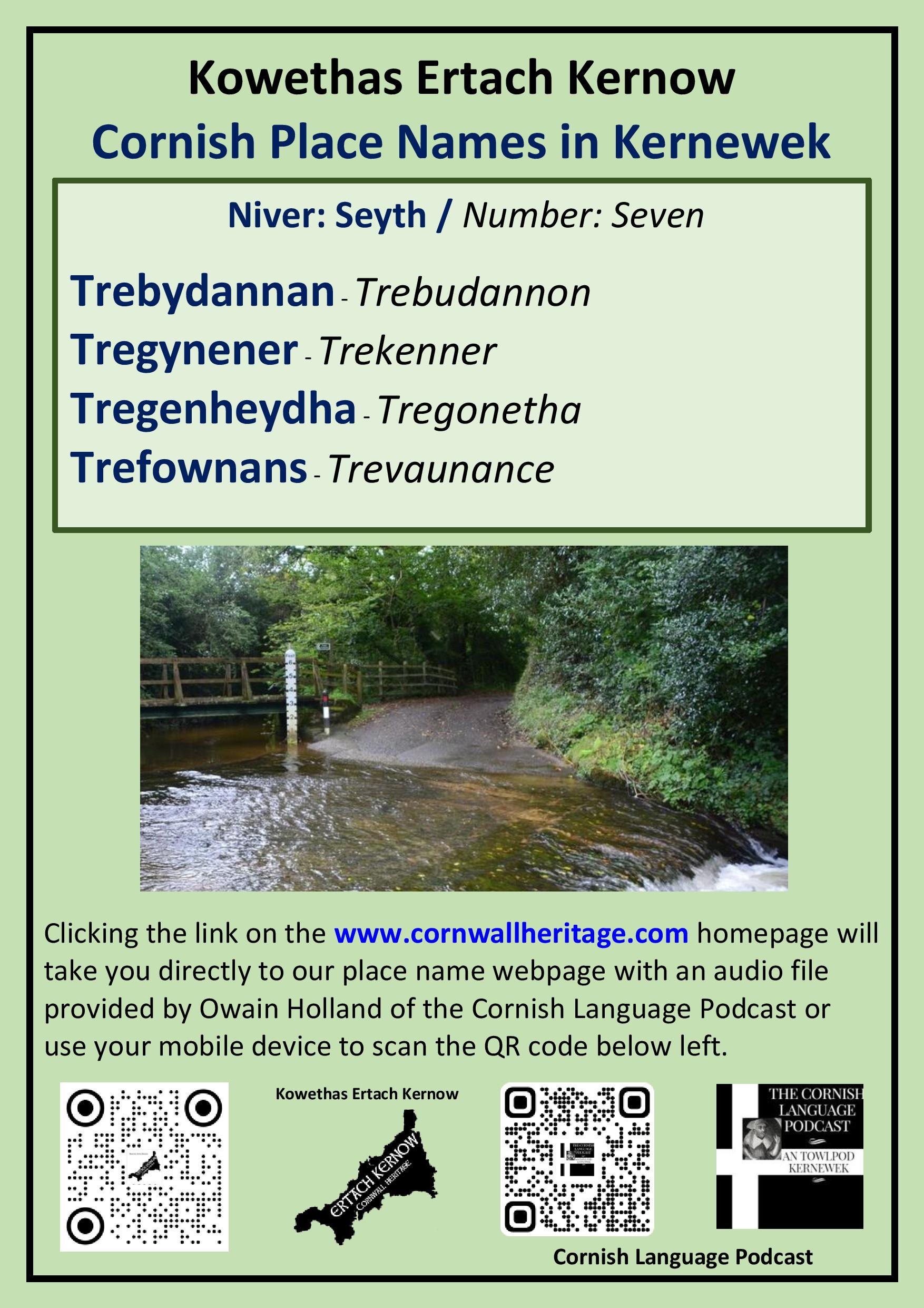 Place Name of the Week – Niver 7 - Kowethas Ertach Kernow