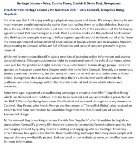 Ertach Kernow Heritage Column 27th November 2024 – Dark Cornwall ...