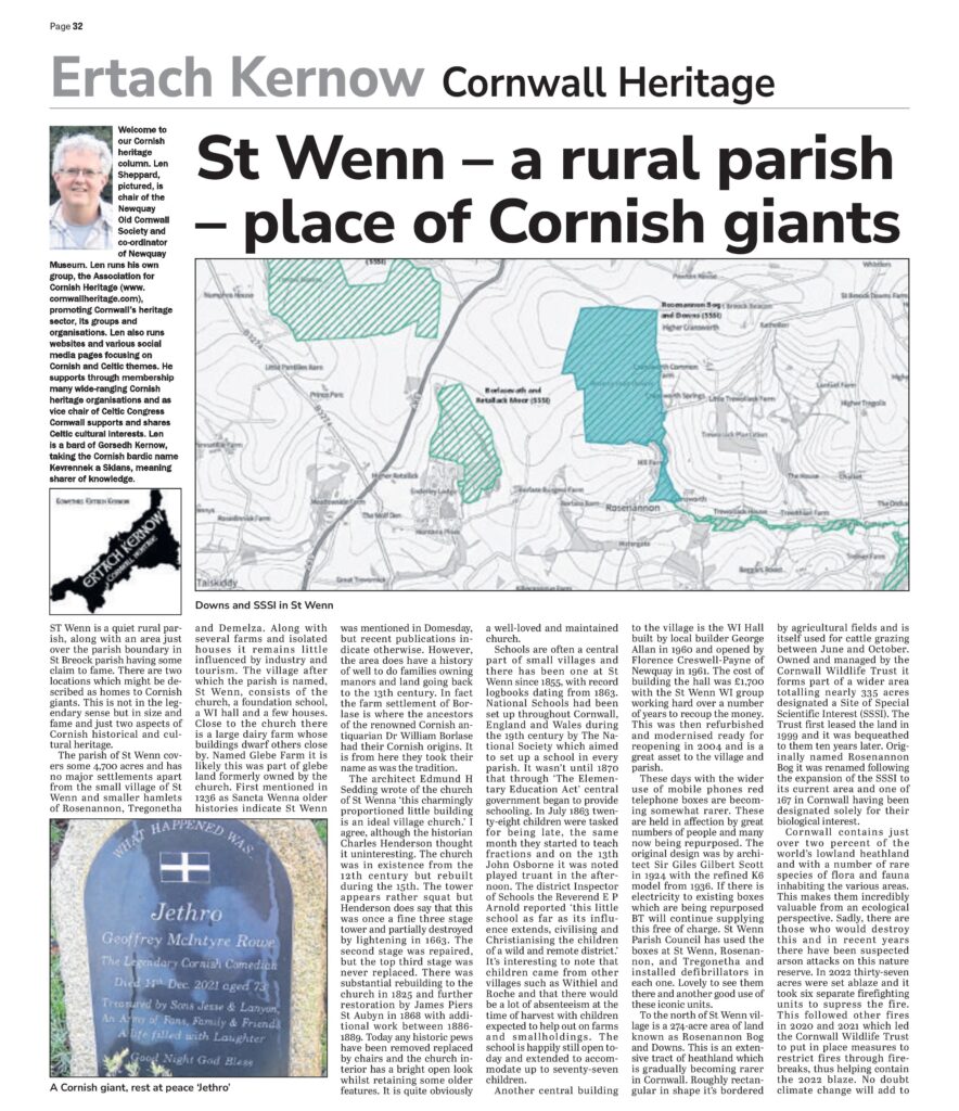 Cornish historic, cultural & environmental heritage