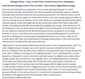 Ertach Kernow Heritage Column 17th June 2026 – Storm Goretti, Digital ...
